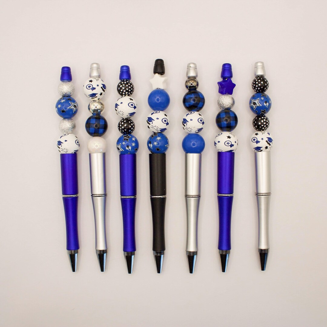 Blue Beaded Pens | SEVEN STYLES | Graduation Gift - Etsy