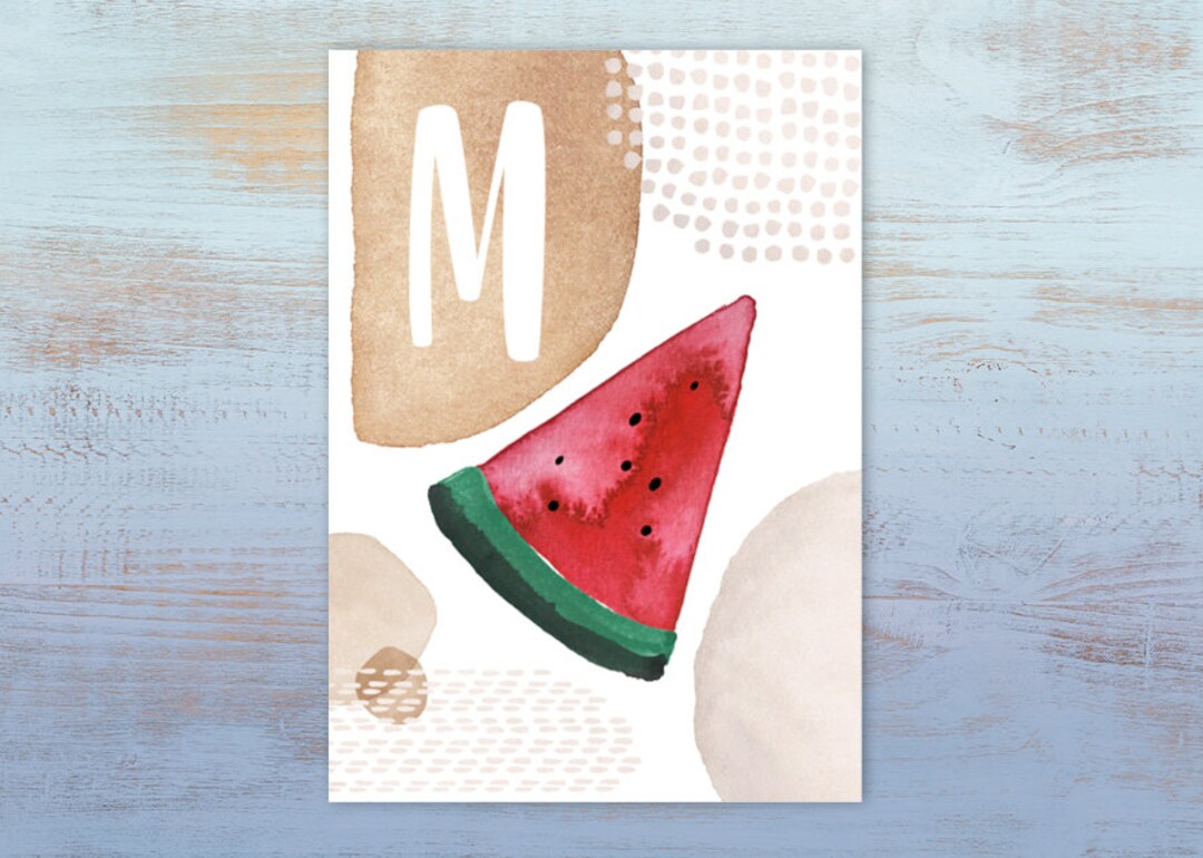 ABC Card m Like Melon Letter Card Postcard A6 Alphabet Card Start of ...