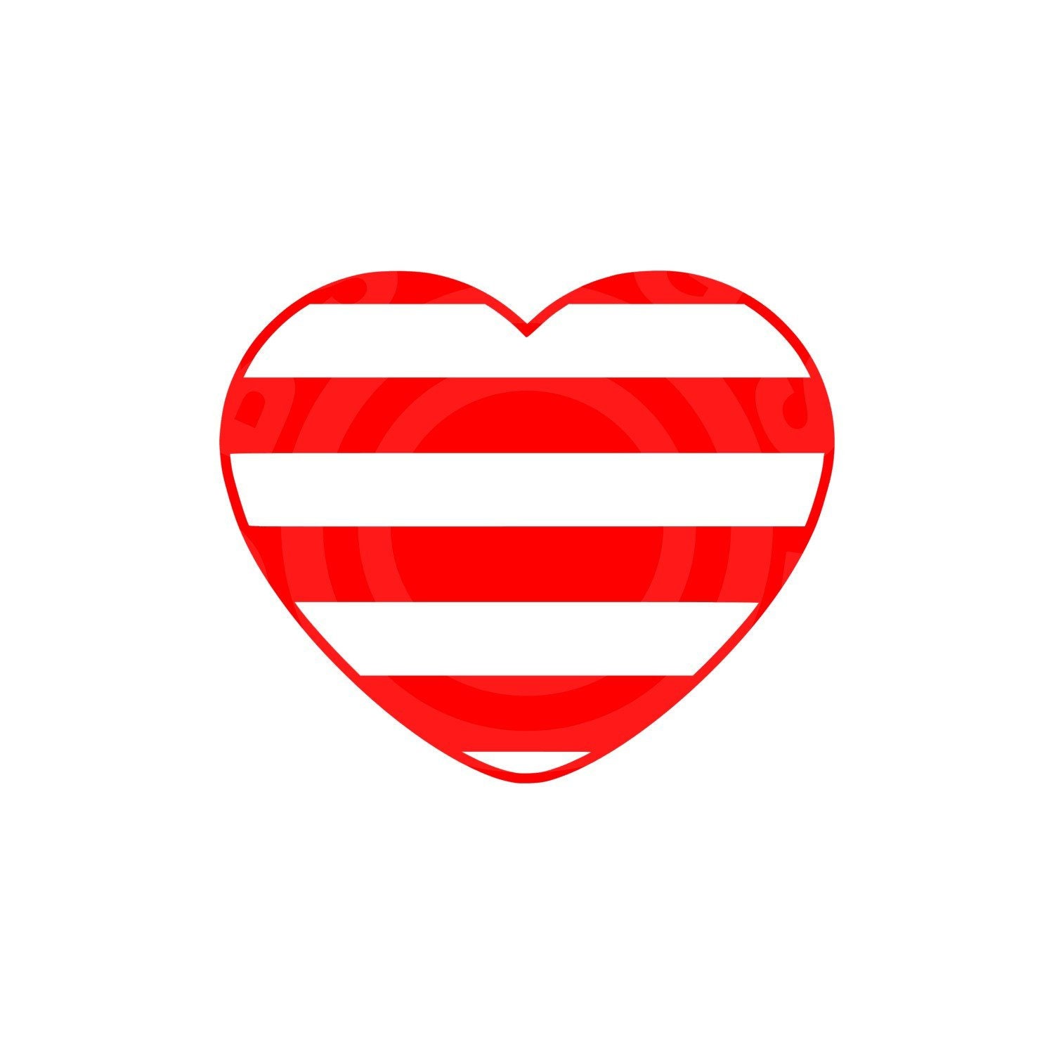Valentine SVG Heart SVG Red and White Stripe Heart SVG - Etsy
