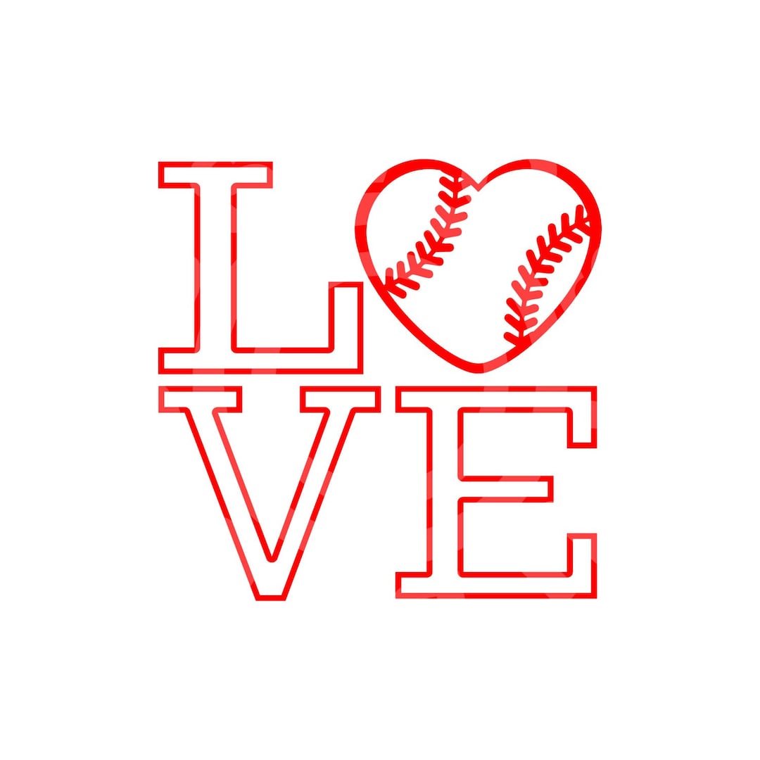 Valentine Baseball Love SVG Softball SVG Heart SVG Printable Cut File ...