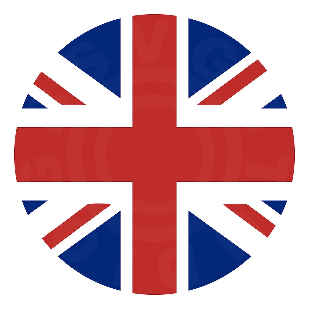 Union Jack UK Flag Red White and Blue Round Circular Queens Platinum ...