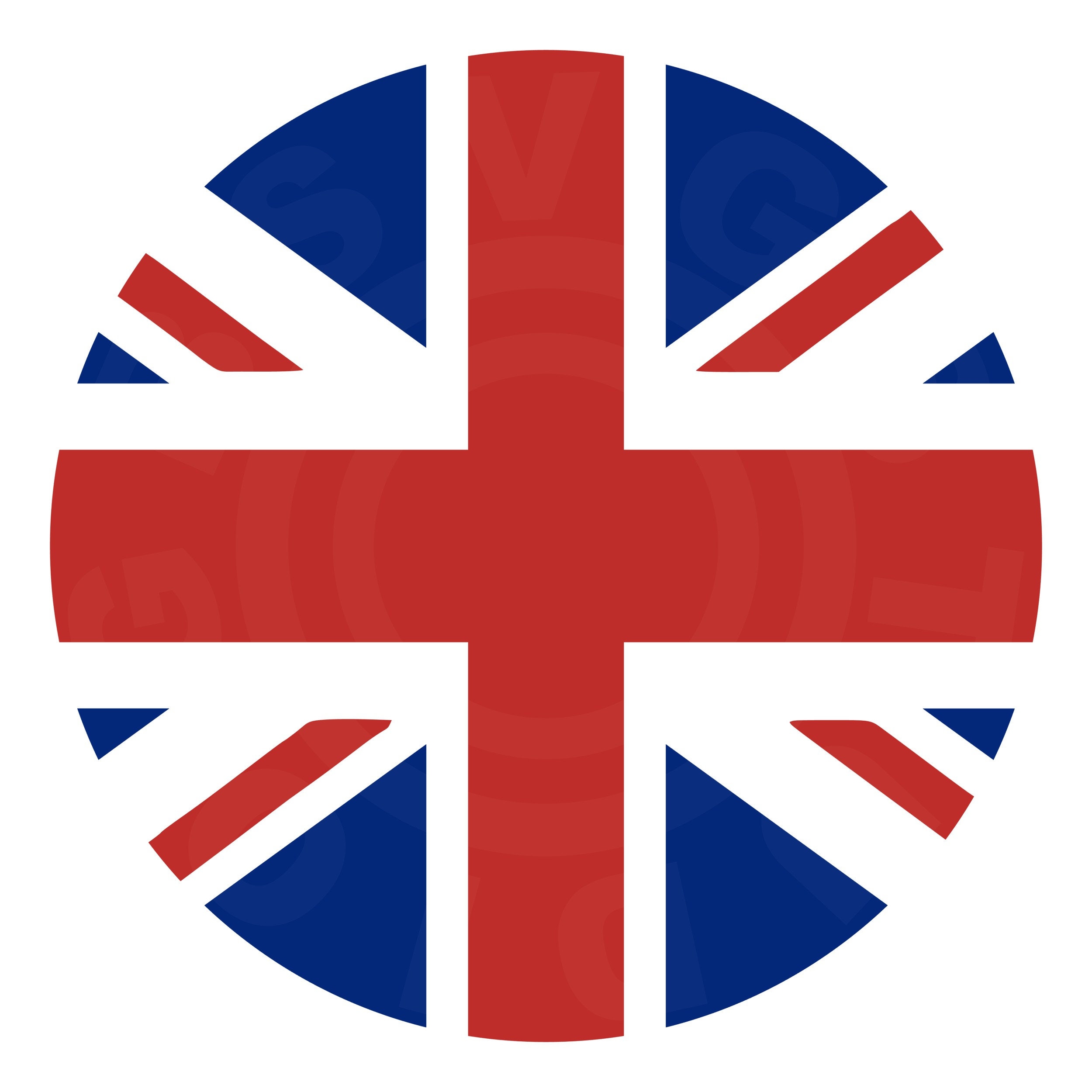 Union Jack UK Flag Red White and Blue Round Circular Queens - Etsy España