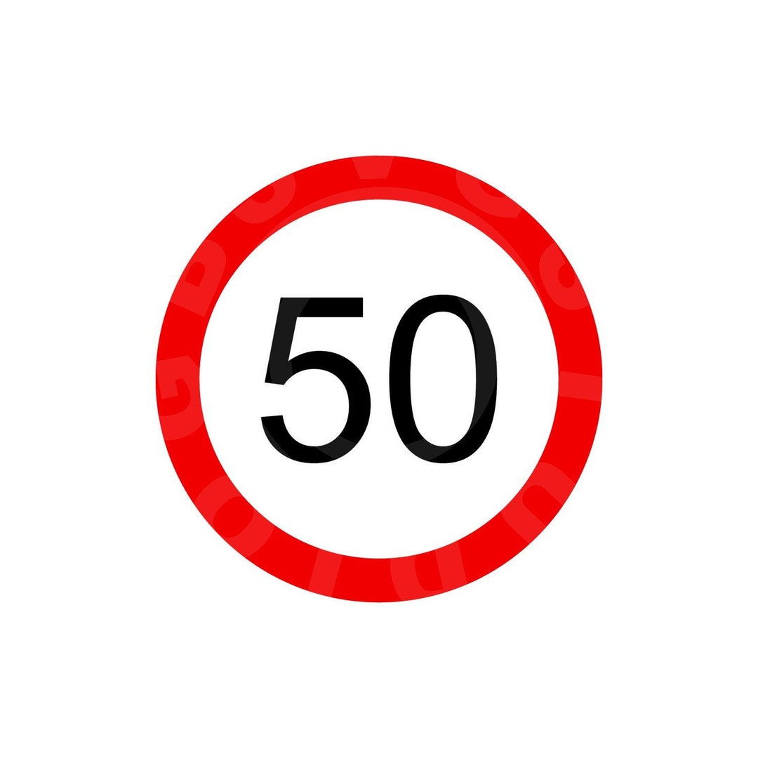 50. Geburtstag / Jubiläum Höchstgeschwindigkeit Zeichen Design ...
