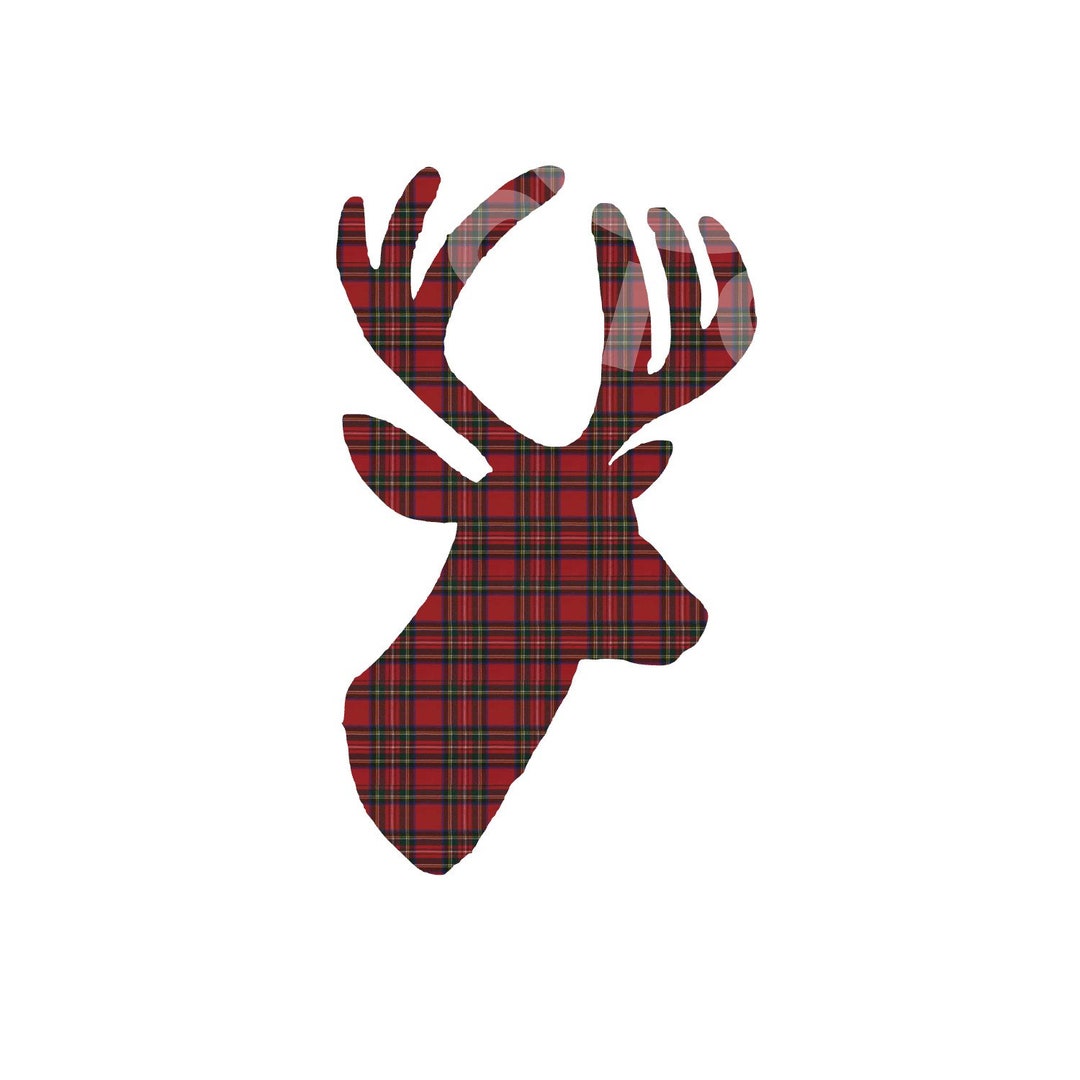 Tartan Stag SVG, Cut File, Royal Stewart Tartan Printable Stag Head ...