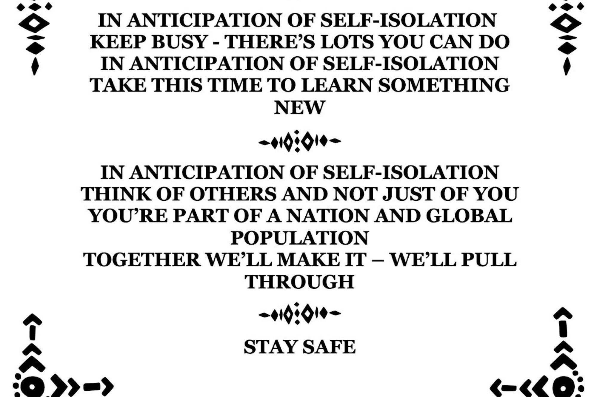 Isolation Poem Poem for the Global Population Printable | Etsy