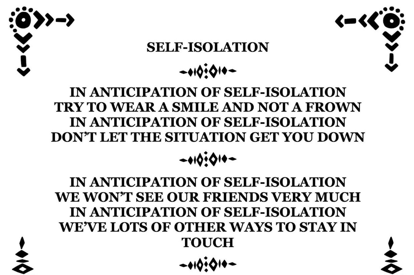 Isolation Poem Poem for the Global Population Printable | Etsy