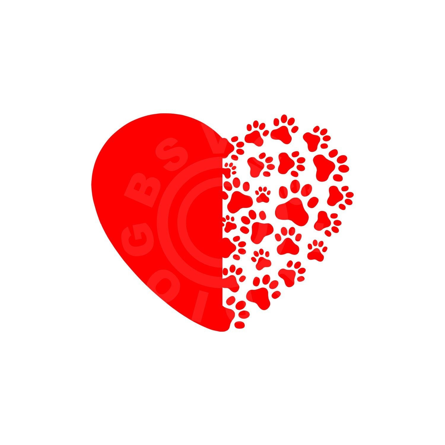 Dog Lover SVG Dog SVG Pawprint and Hearts SVG Paw Svg - Etsy