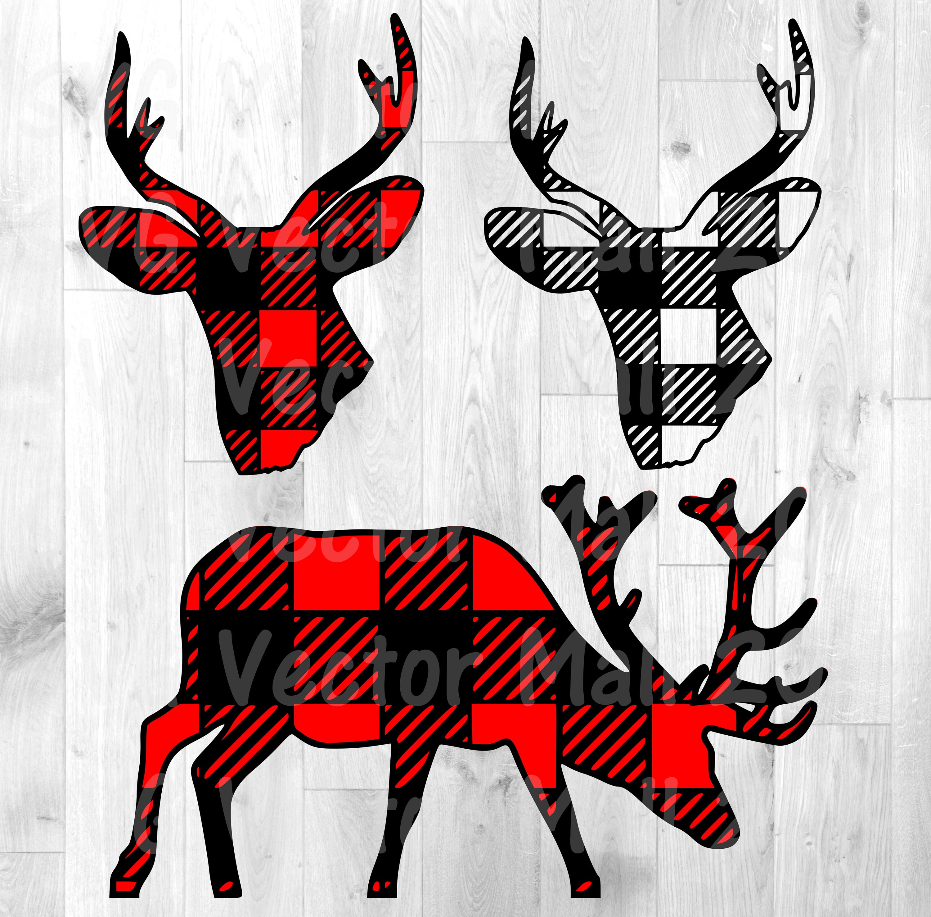 Plaid Animals, SVG, Plaid Deer, Dog Paw Svg, Buffalo Plaid, Bear ...