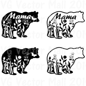 Mama Bear Svg, Bear Svg, Clip Art, Mama Bear Clipart, Bear Silhouette ...