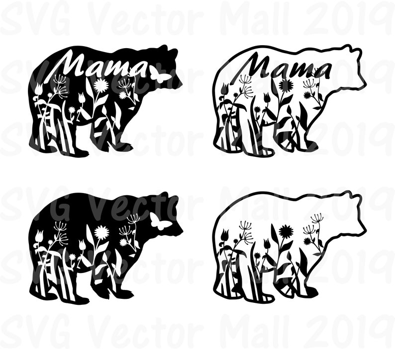 Mama Bear Svg, Bear Svg, Clip Art, Mama Bear Clipart, Bear Silhouette ...