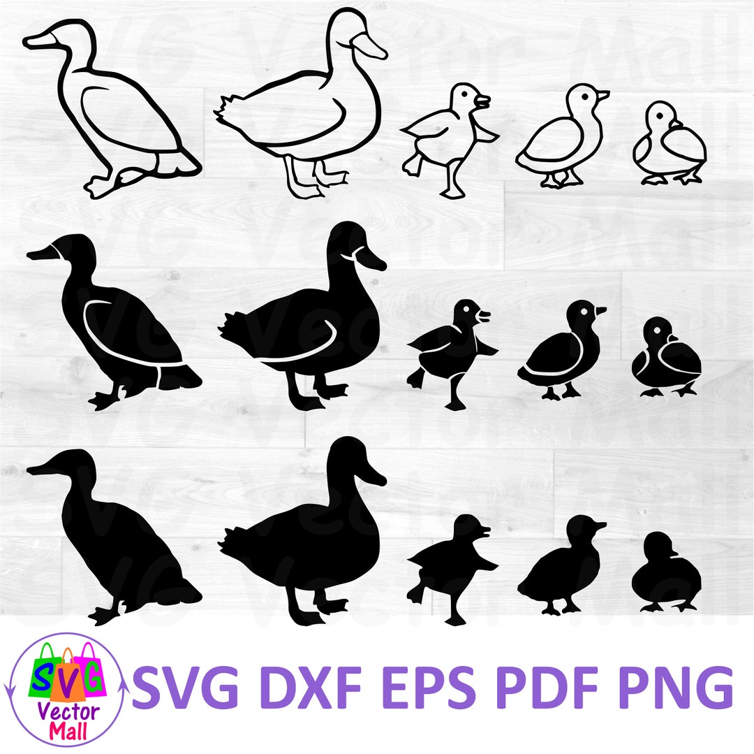 Pato SVG imágenes prediseñadas de pato patitos pájaro svg - Etsy España