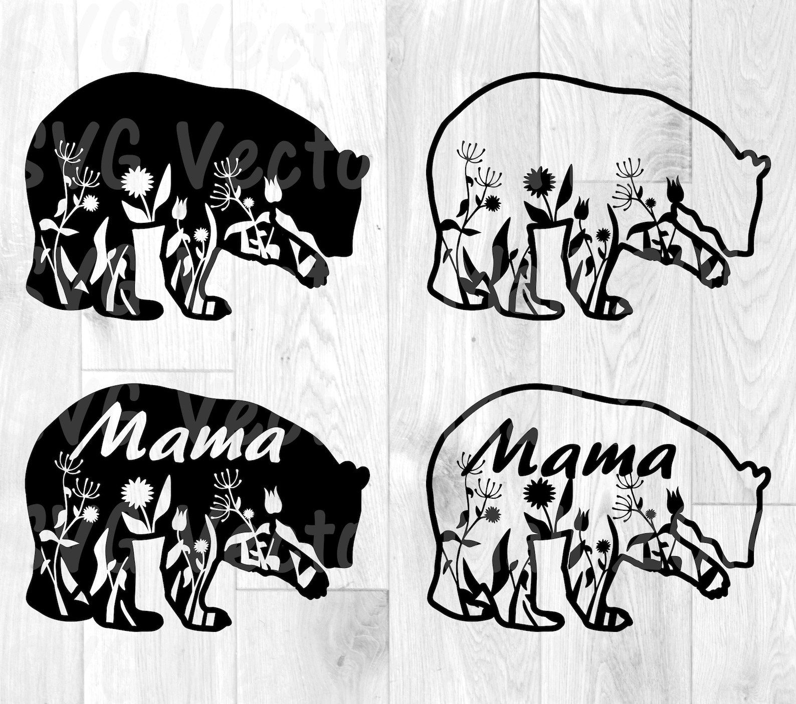 Mama Bear Svg, Bear Svg, Clip Art, Mama Bear Clipart, Bear Silhouette ...
