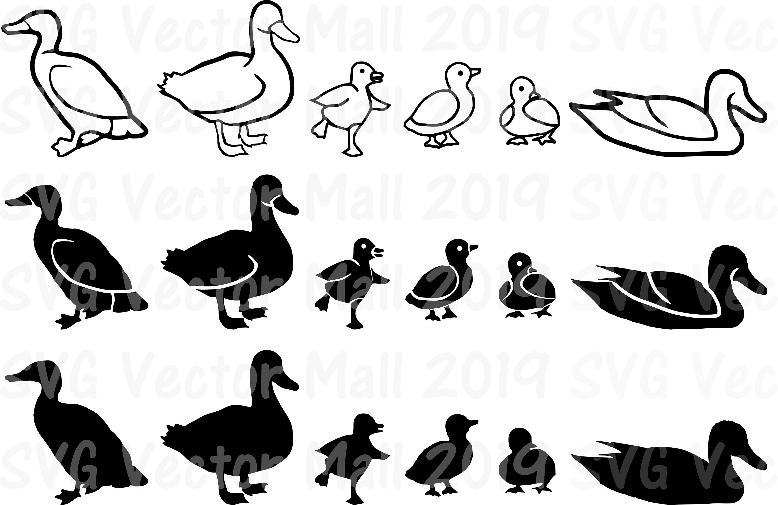 Duck SVG, Duck Clipart, Ducklings, Bird Svg, Baby Ducks, Duck Vectors ...