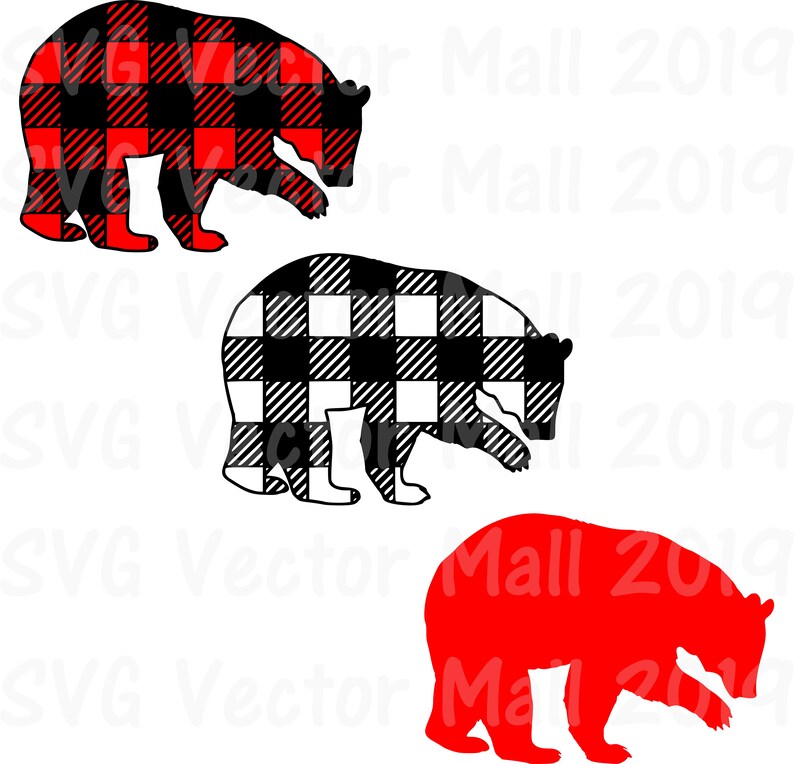 Plaid Animals, SVG, Plaid Deer, Dog Paw Svg, Buffalo Plaid, Bear ...