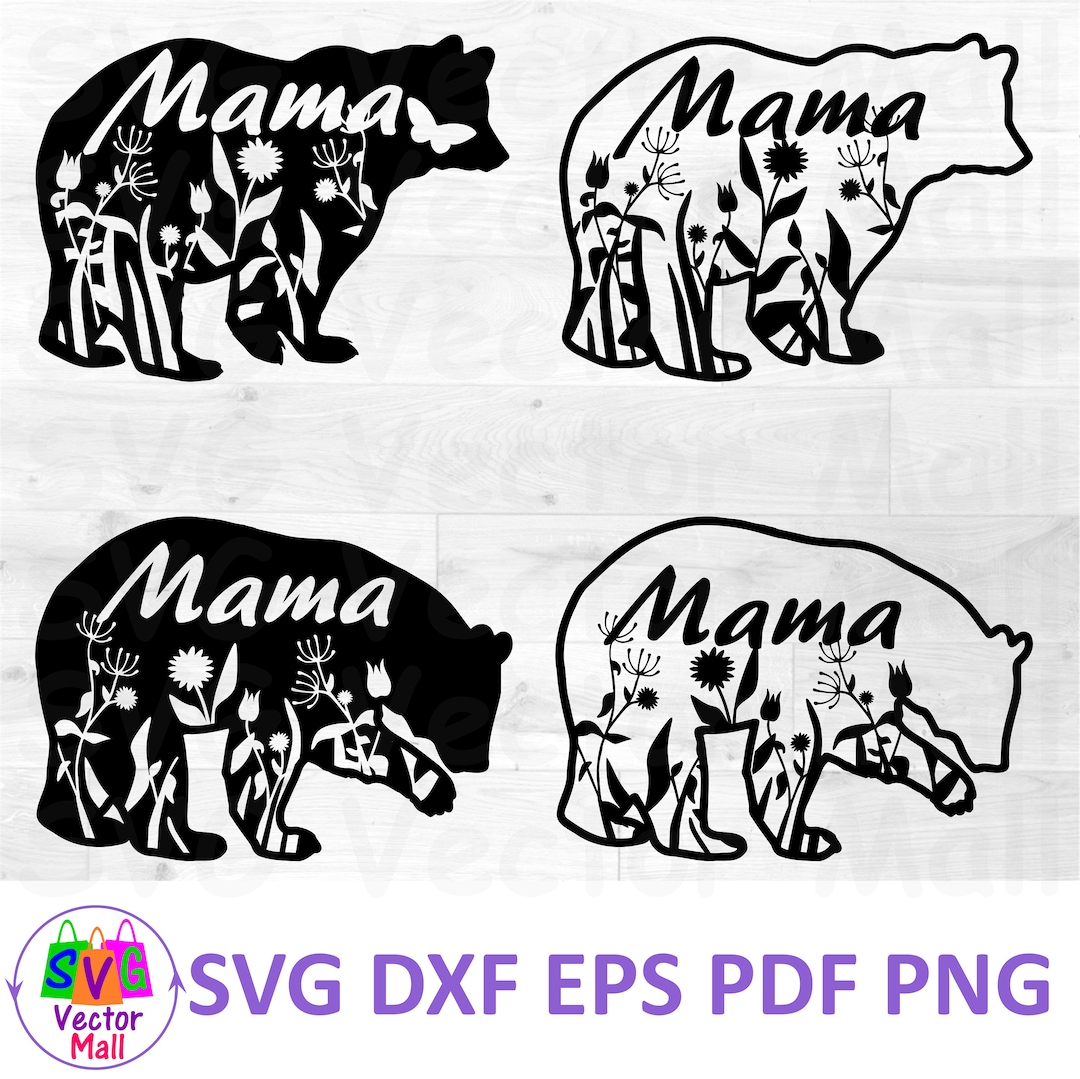 Mama Bear Svg, Bear Svg, Clip Art, Mama Bear Clipart, Bear Silhouette ...