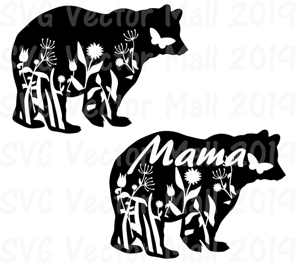 Mama Bear Svg, Bear Svg, Clip Art, Mama Bear Clipart, Bear Silhouette ...