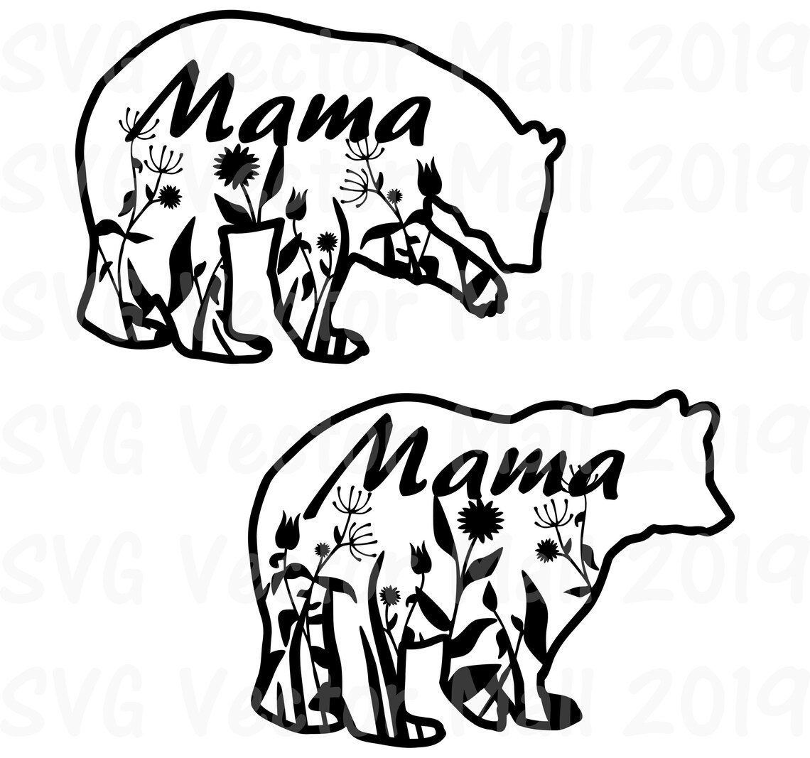 Mama Bear Svg, Bear Svg, Clip Art, Mama Bear Clipart, Bear Silhouette ...
