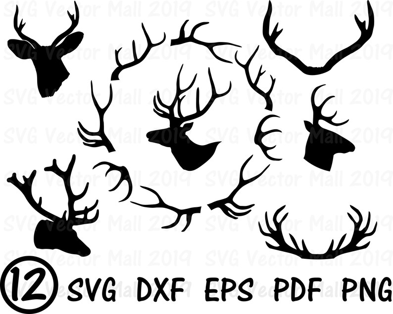 Deer Antlers SVG Deer Svg Hunting Svg Deer Clipart Antler - Etsy Canada