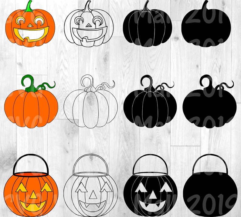 Pumpkin Vectors Halloween clipart Pumpkin svg JackOLantern | Etsy