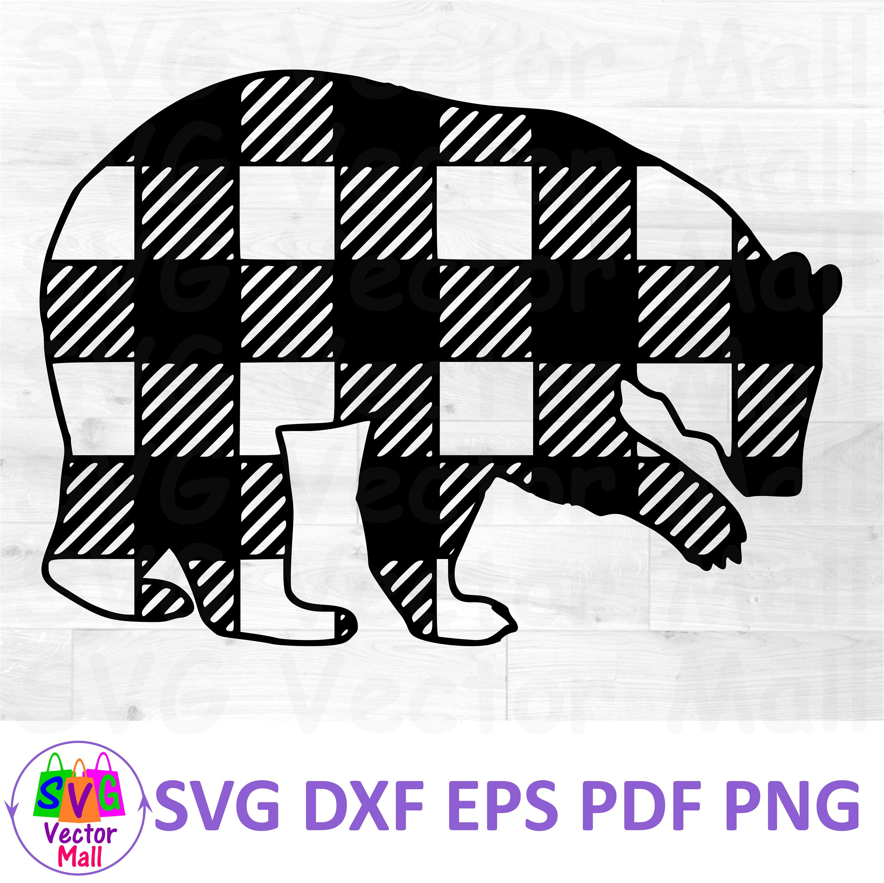 Plaid Animals, SVG, Plaid Deer, Dog Paw Svg, Buffalo Plaid, Bear ...