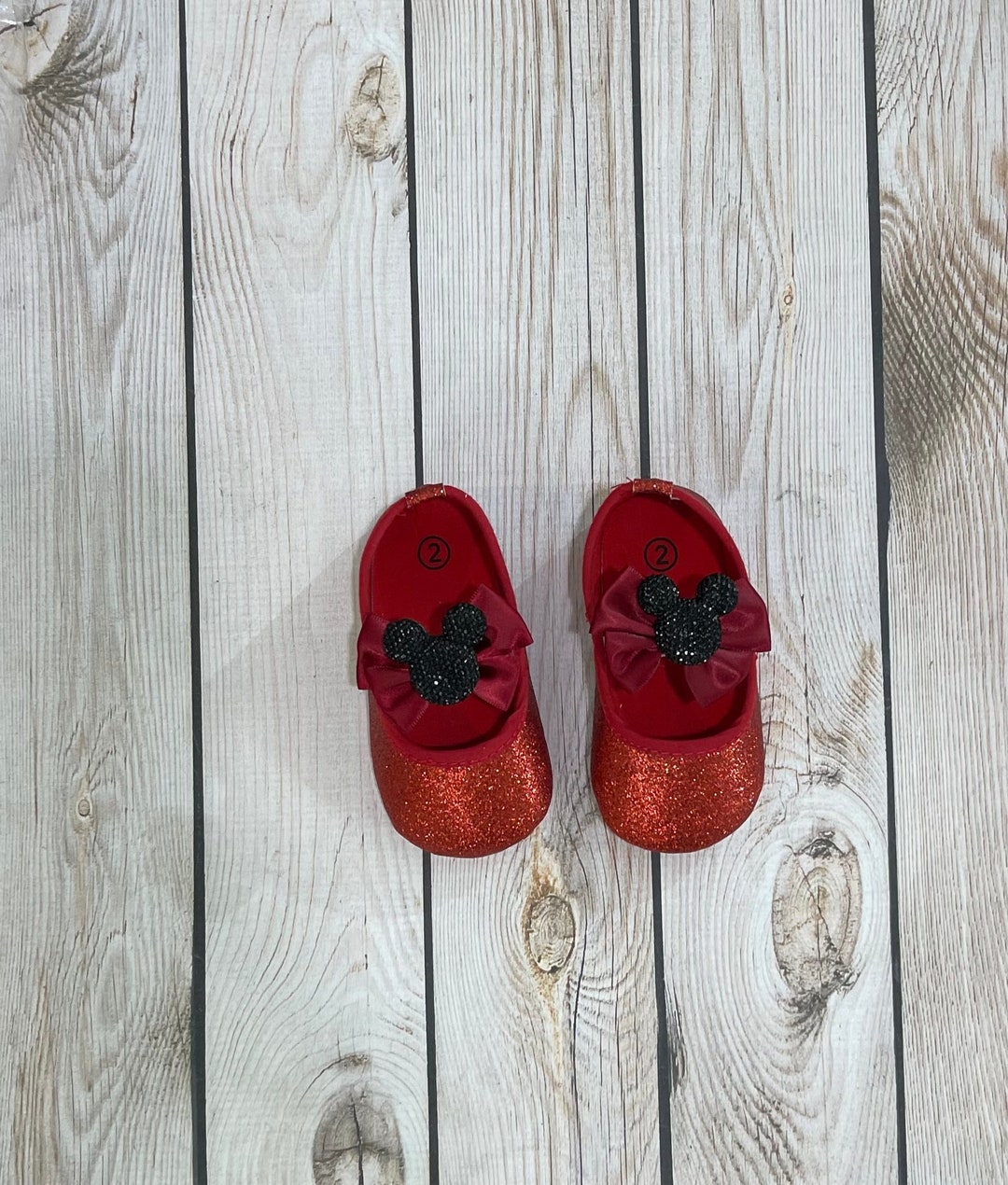 Red Bow Glitter Shoes Baby, Minnie or Minnie Mouse Red Shoes, Red ...