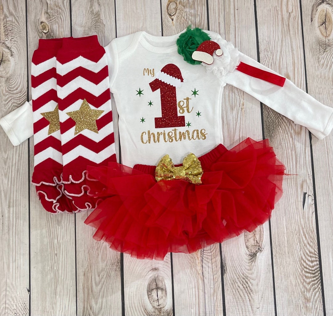 First Christmas Outfit Girl, Newborn Christmas Outfit, My First ...
