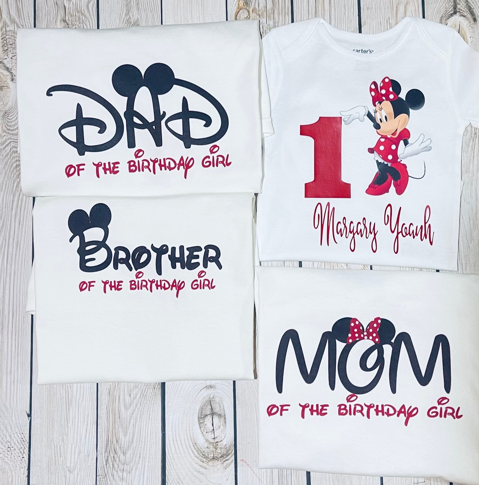 Minnie Mouse Mom and Dad Birthday Shirts Minnie Mouse Family | Etsy