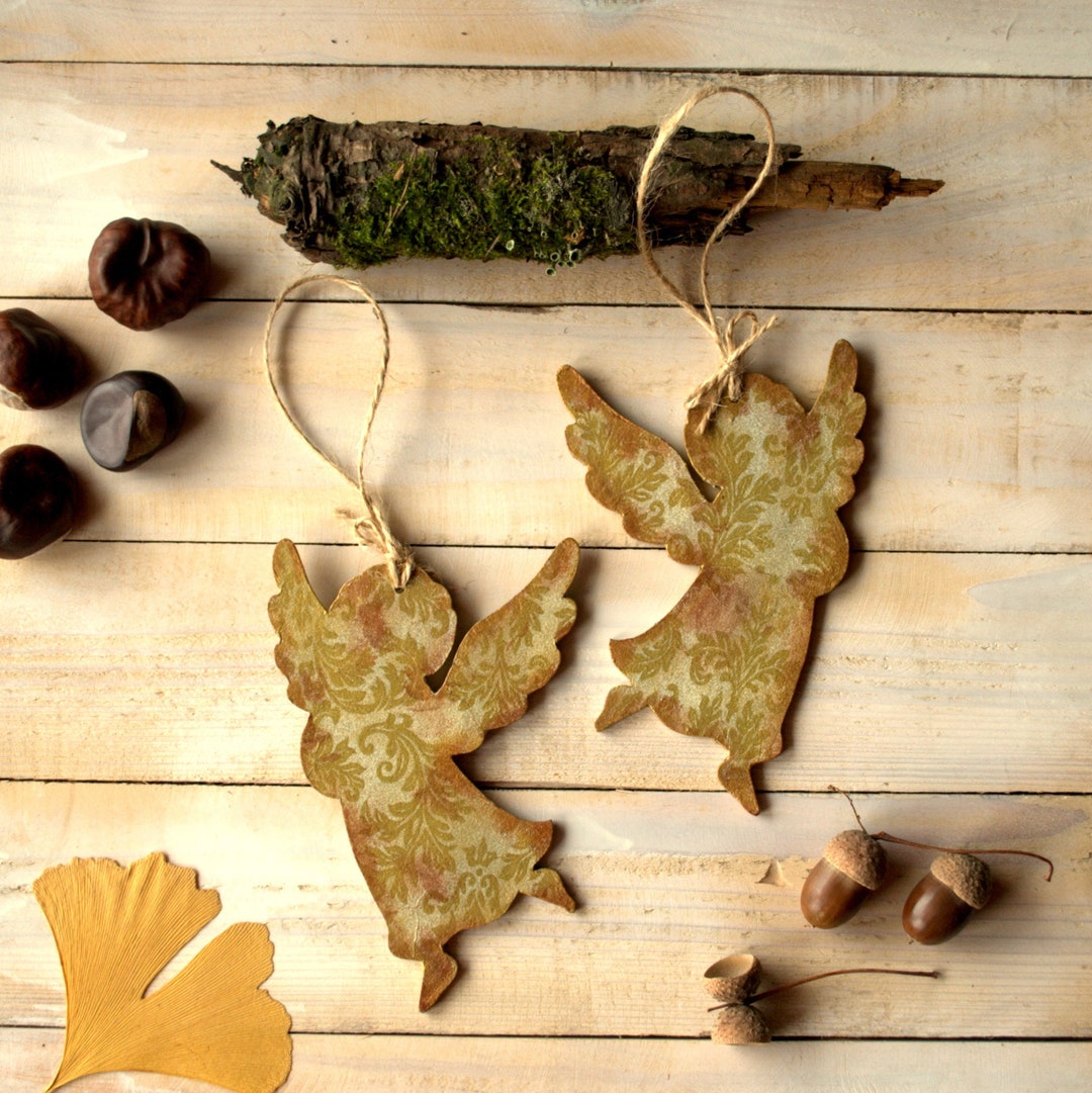 Two Sides Wooden Wooden Hanging Decor Angel Plaque Hanging Angels ...