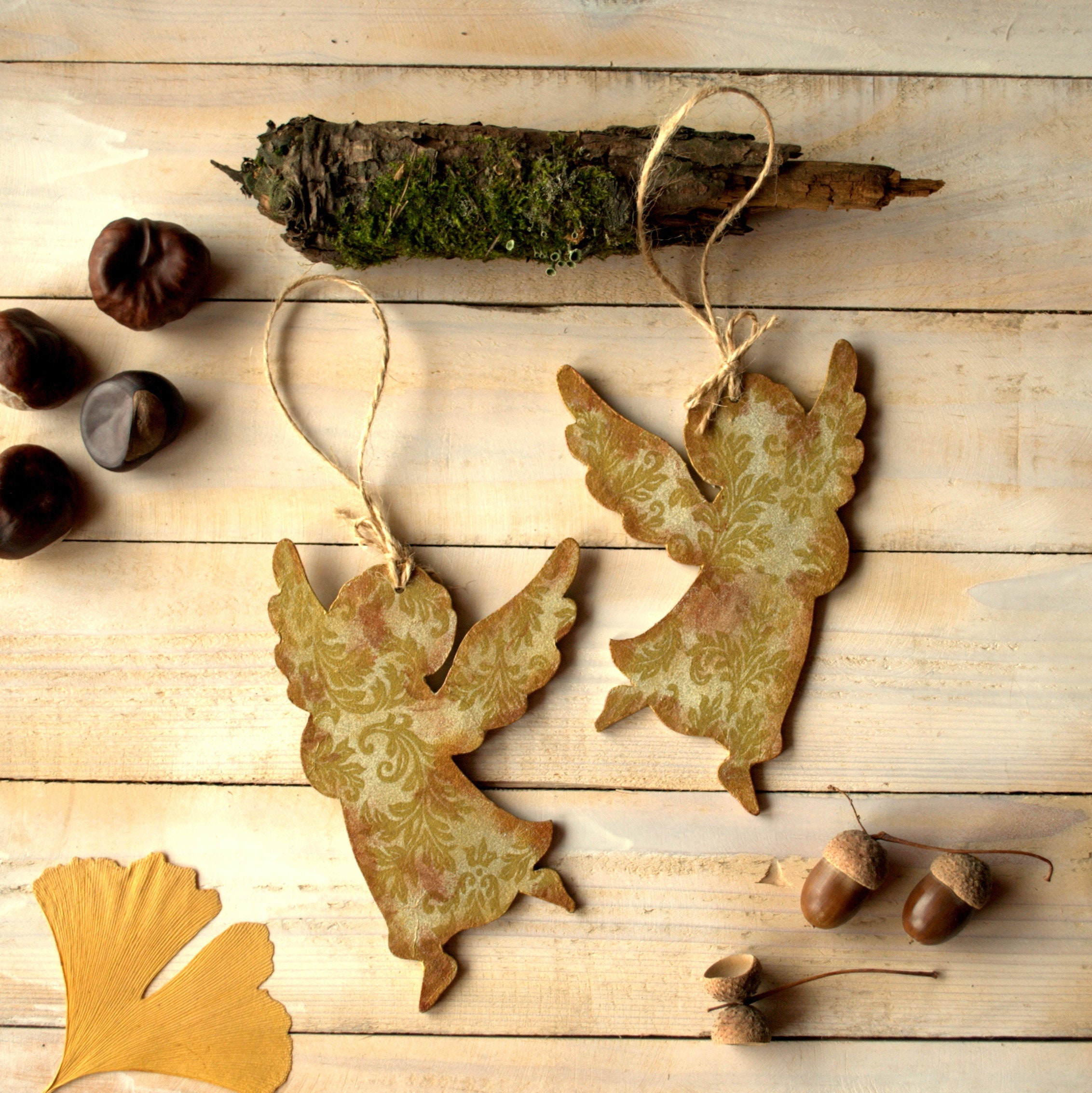 Two Sides Wooden Wooden Hanging Decor Angel Plaque Hanging Angels ...