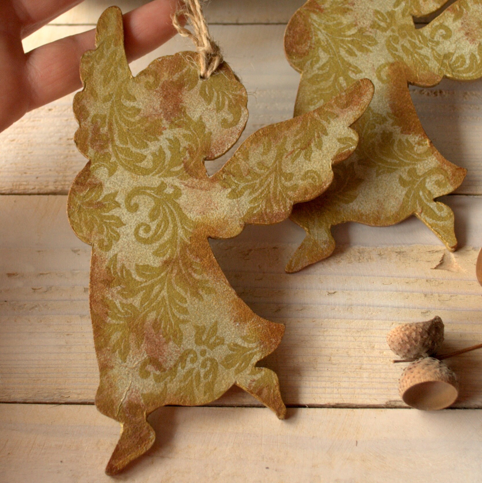 Two Sides Wooden Wooden Hanging Decor Angel Plaque Hanging Angels ...