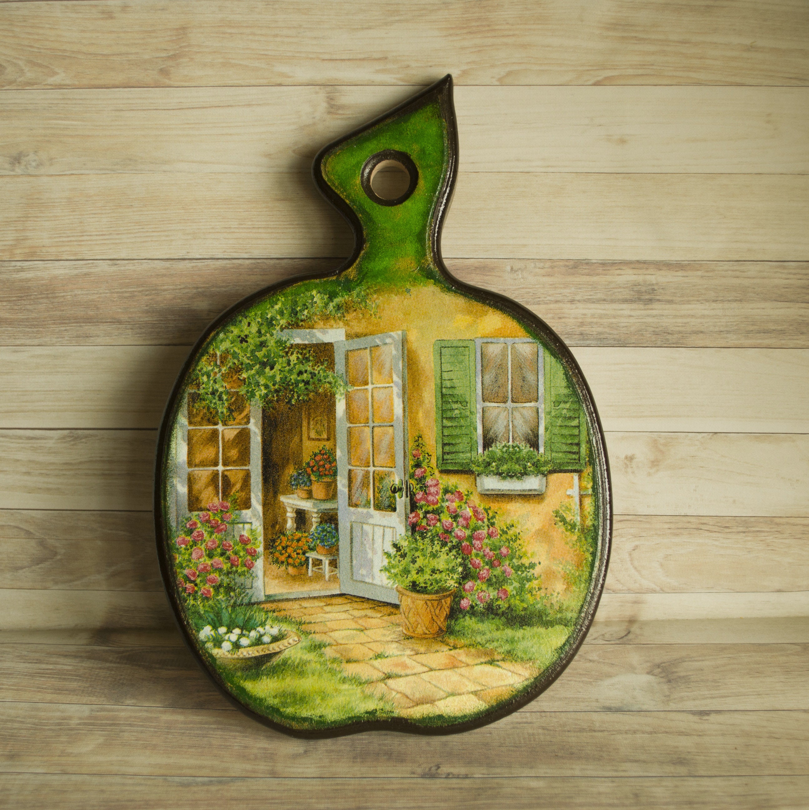 Rural Ornament Wooden Decoupage Cutting Board Kitchen Rustic Decor Wood ...