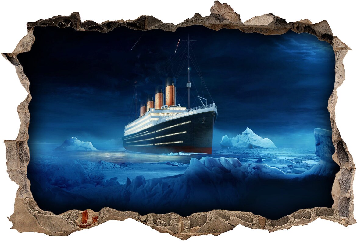 3D Titanic Ship Between Sea and Ice Wall Decal Vinyl Sticker Decor for ...