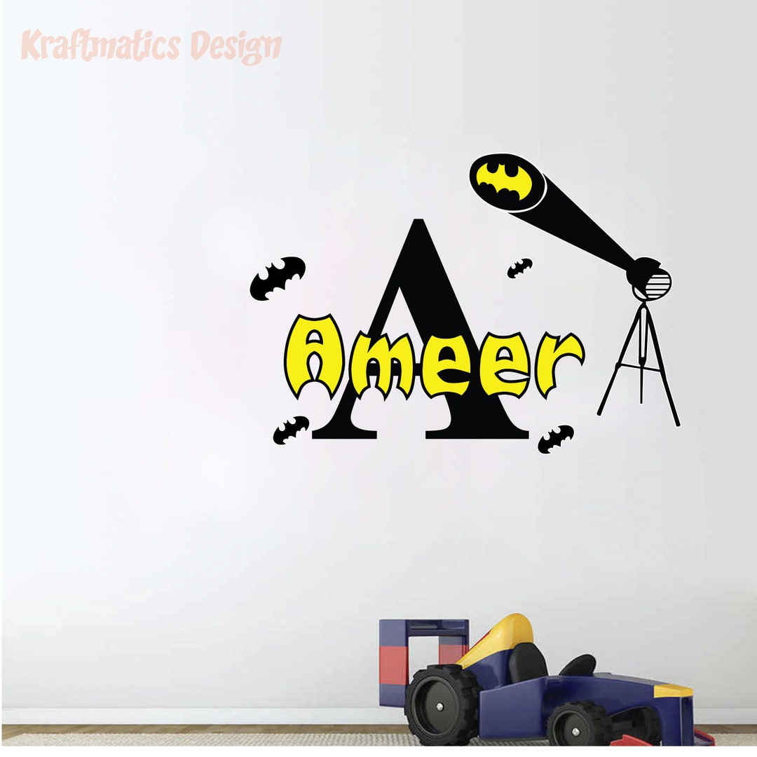 Bat Signal Custom Name Series Wall Decal Vinyl Sticker Nursery para el ...