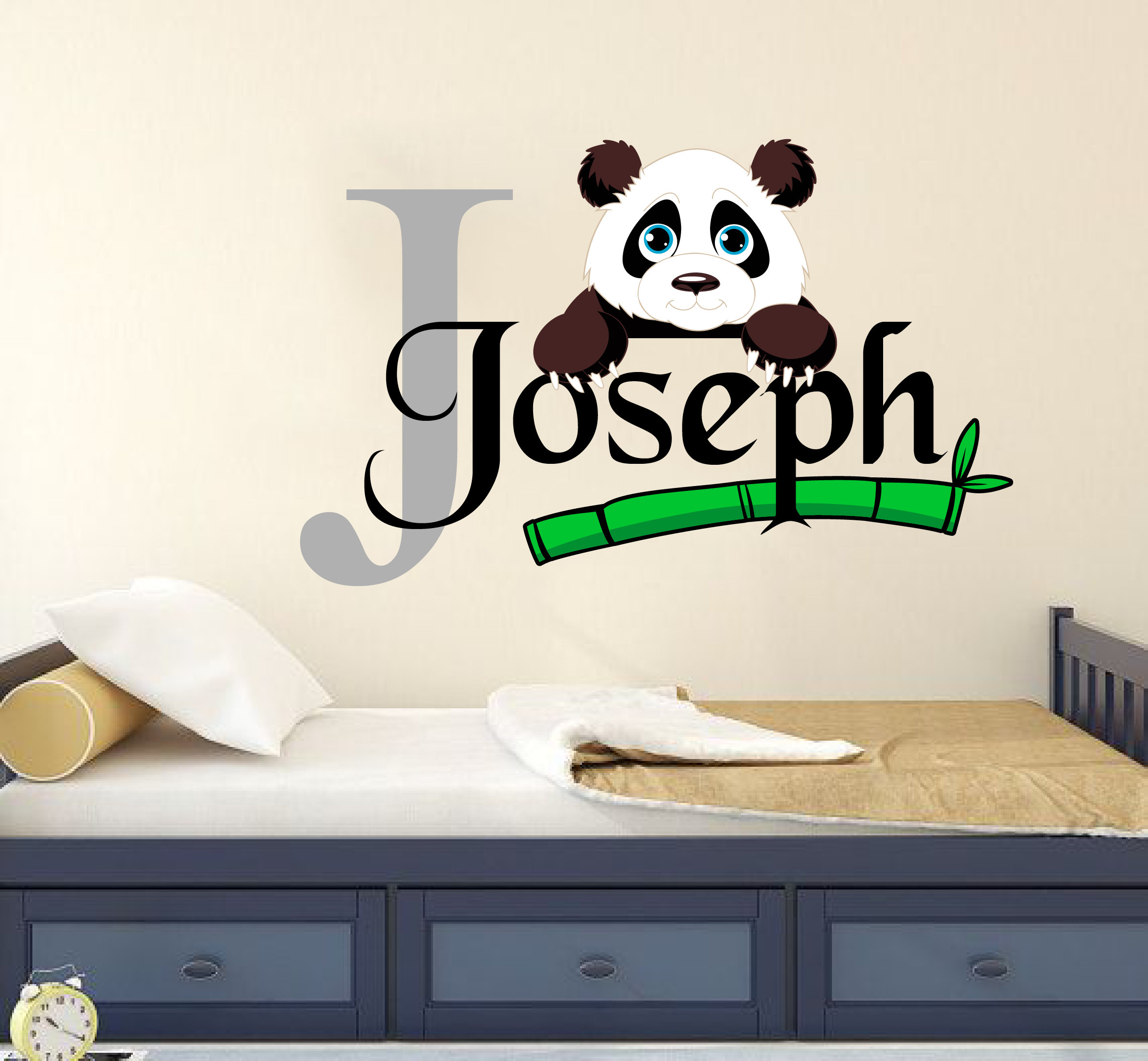 Cute Panda Name Decal Personalized Name Decal Name Sticker | Etsy
