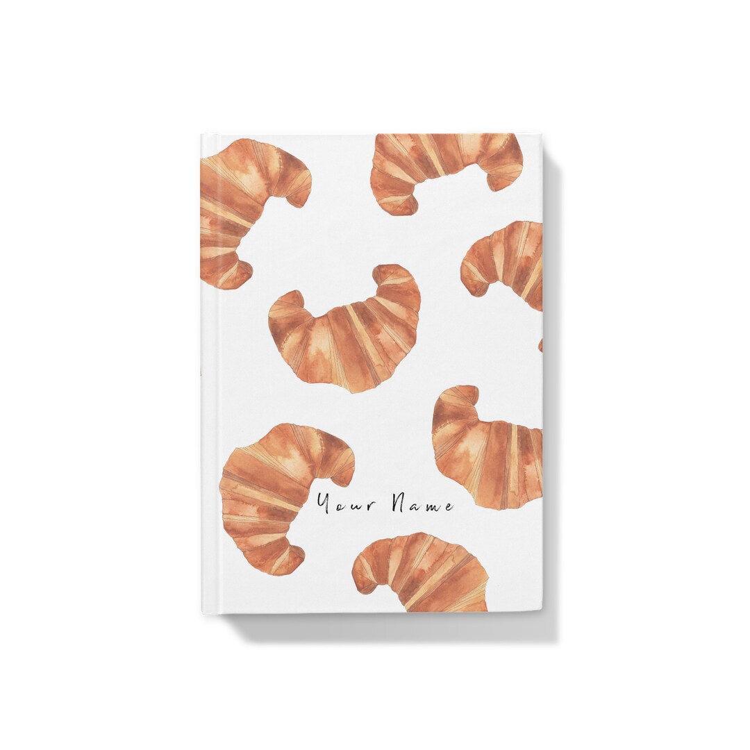 Personalised Custom A5 Croissant Hardback Journal Notebook Plain Paper ...