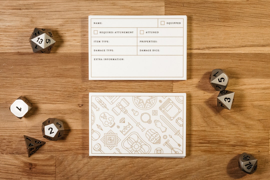 D&D Item Cards / Custom Item Cards / Custom Weapon Card / RPG Items ...