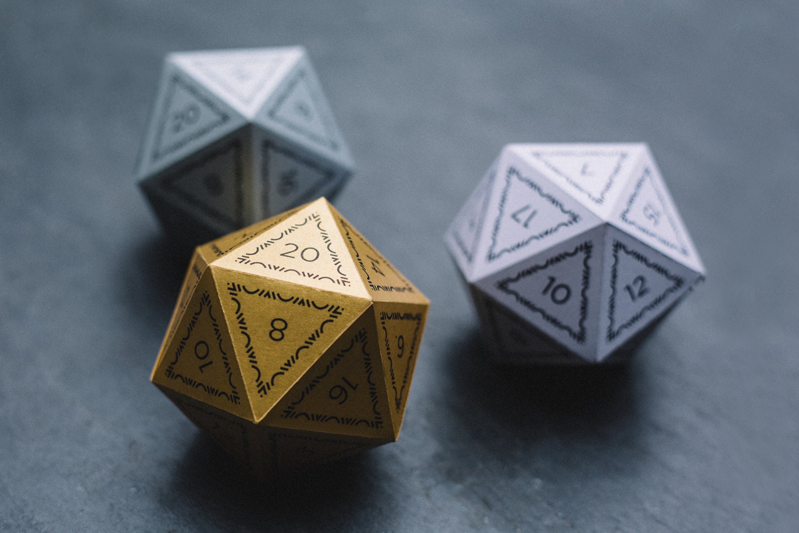 PAPERMAU: Twenty Sided Dice Papercraft Set By Papermau