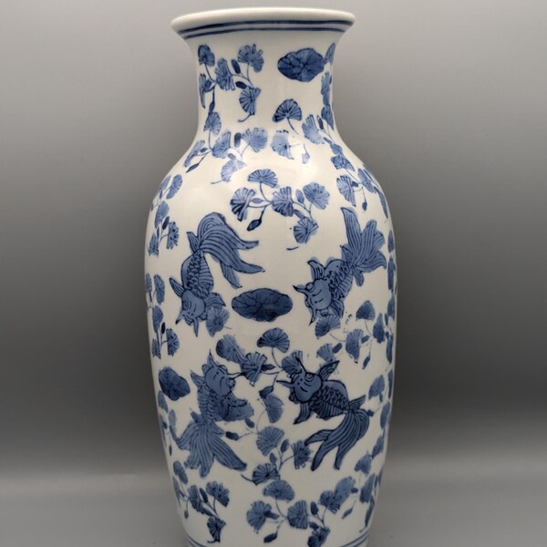 Blue Fish Vase - Etsy