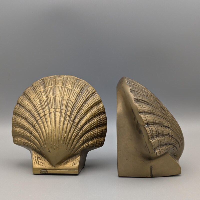 Brass Shell Bookends - Etsy