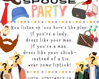 Dress as Your Spouse Party Invitation, INSTANT DOWNLOAD (with Canva) - Etsy