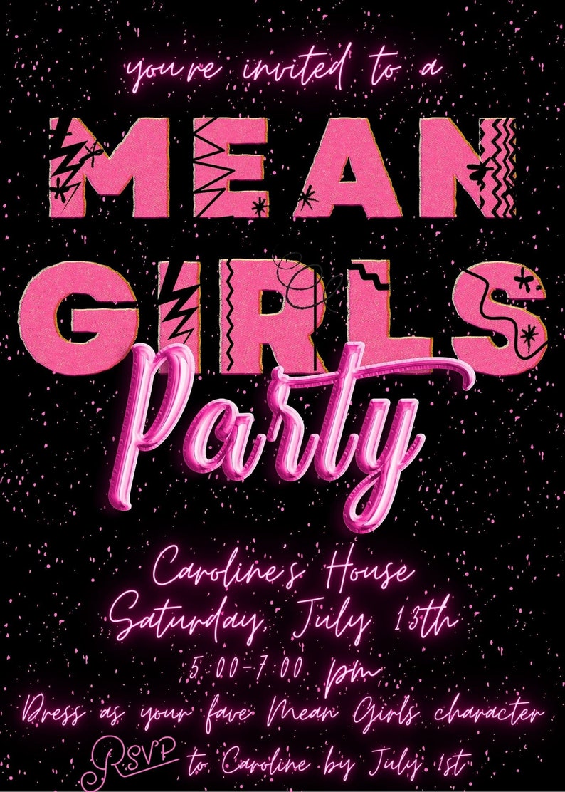 Mean Girls Party Invitation, INSTANT DOWNLOAD (with Canva) - Etsy