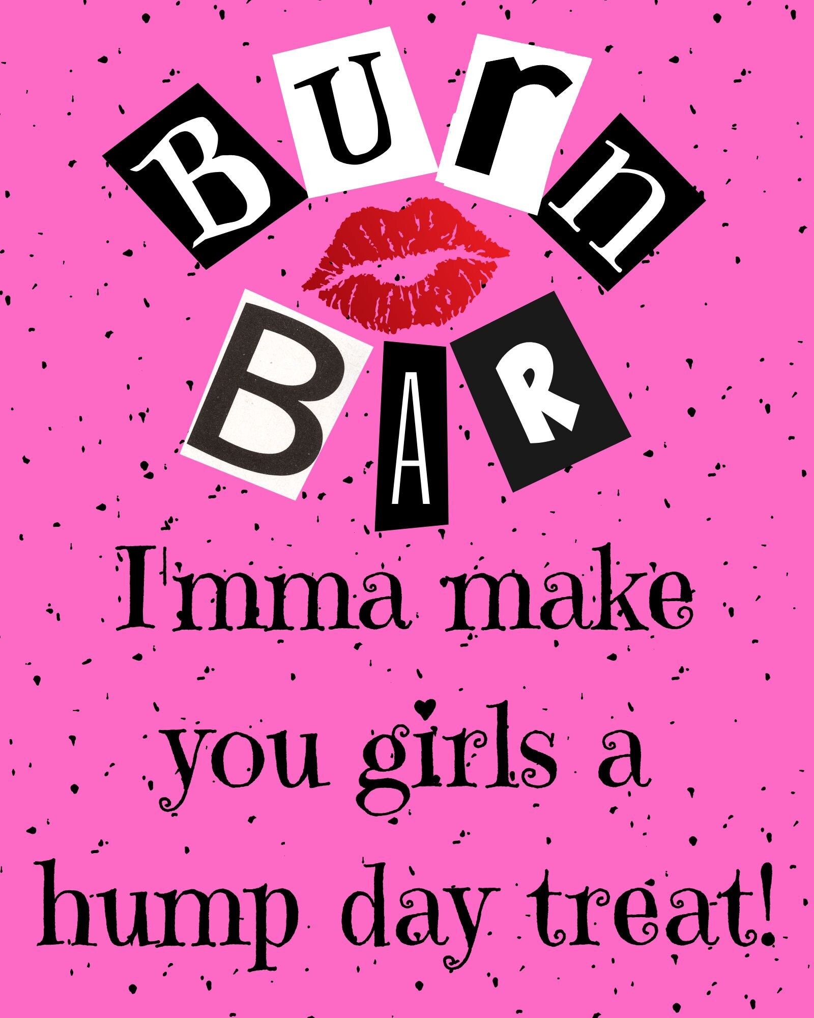 Mean Girls Party Sign Mean Girls Burn Bar Imma Make You Girls A Hump Day Treat 5x7 Instant