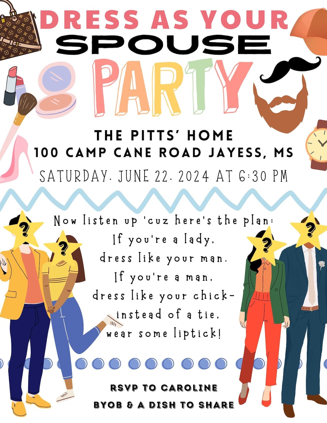 Dress as Your Spouse Party Invitation, INSTANT DOWNLOAD (with Canva) - Etsy