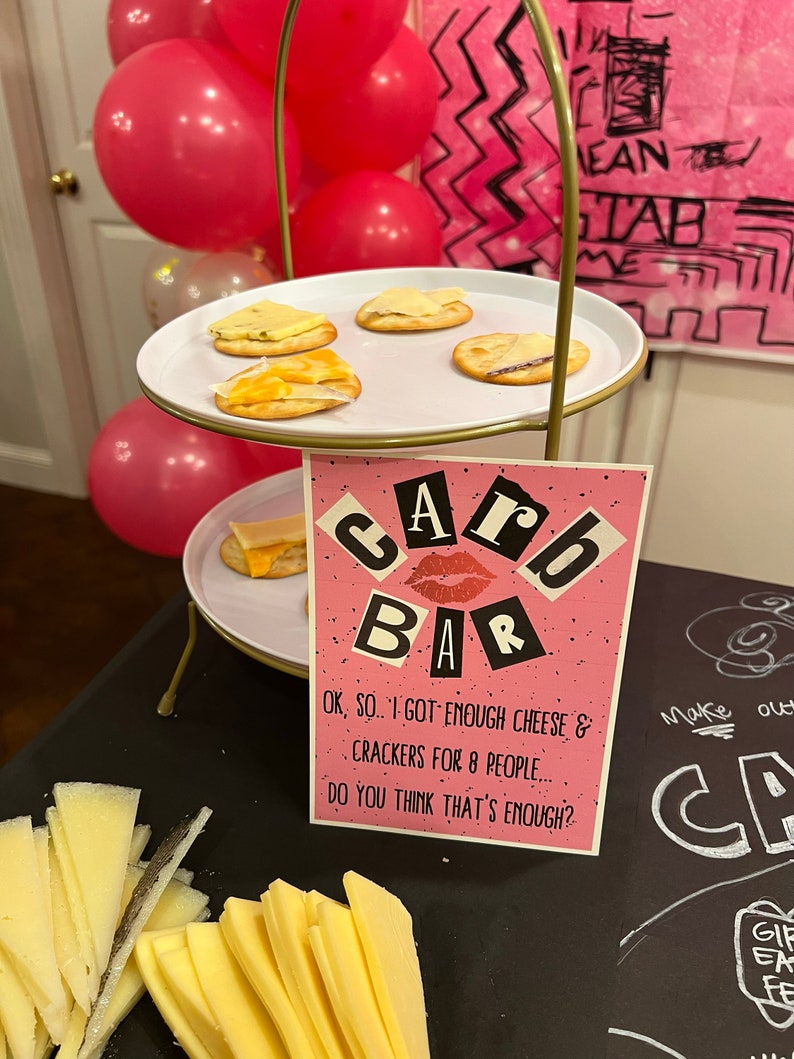Mean Girls Carb Bar Party Sign, Charcuterie Board Sign, 5x7 PDF ...