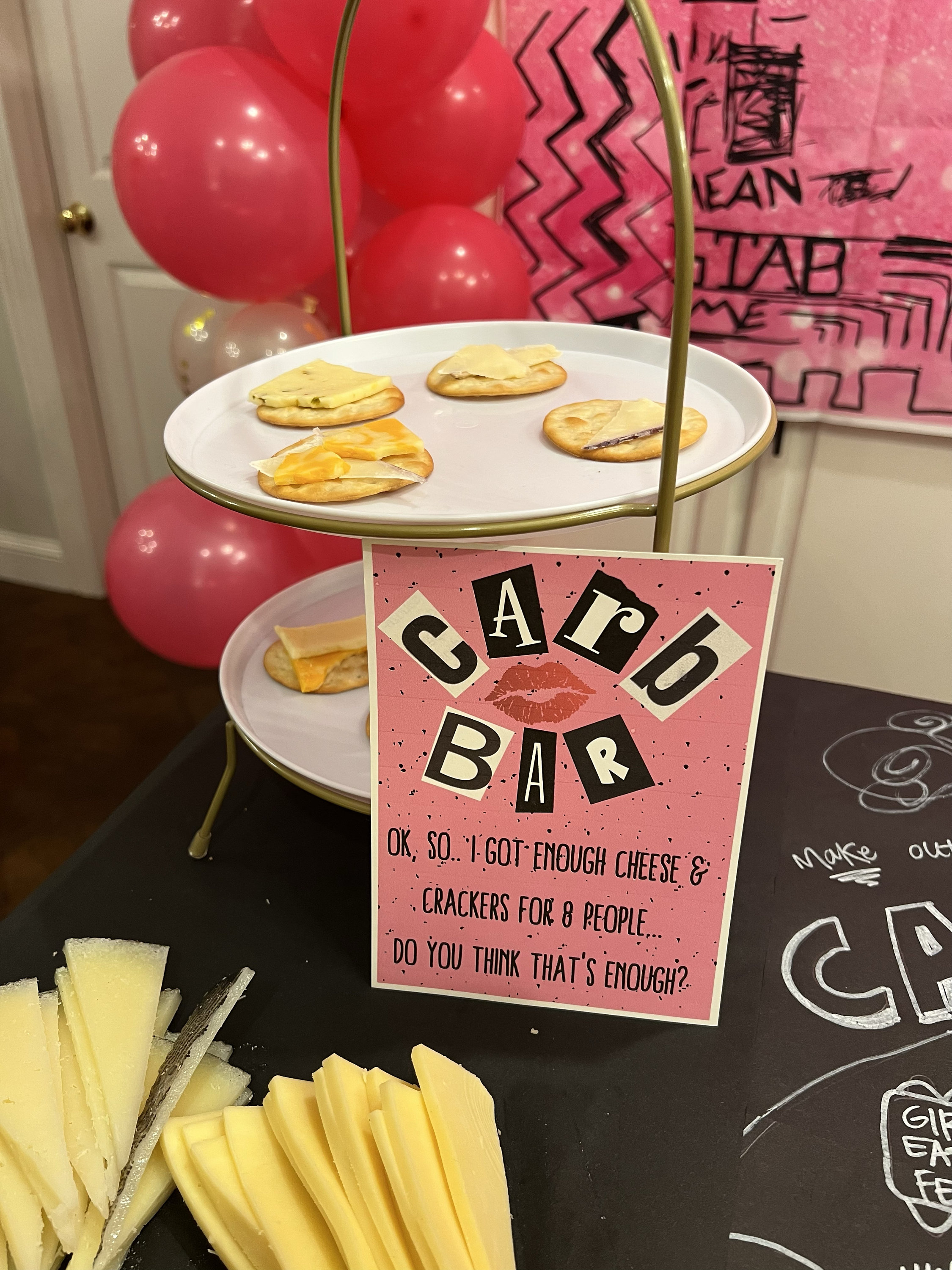Mean Girls Carb Bar Party Sign, Charcuterie Board Sign, 5x7 PDF ...