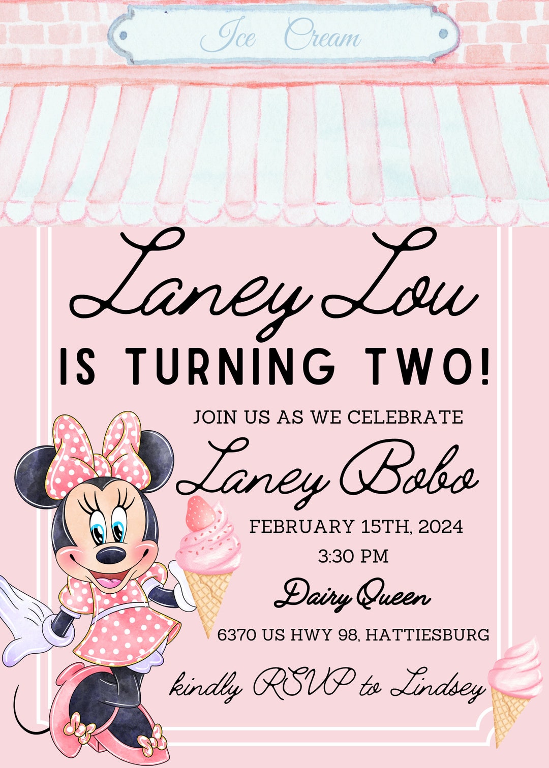 Minnie Mouse Ice Cream Party - Etsy