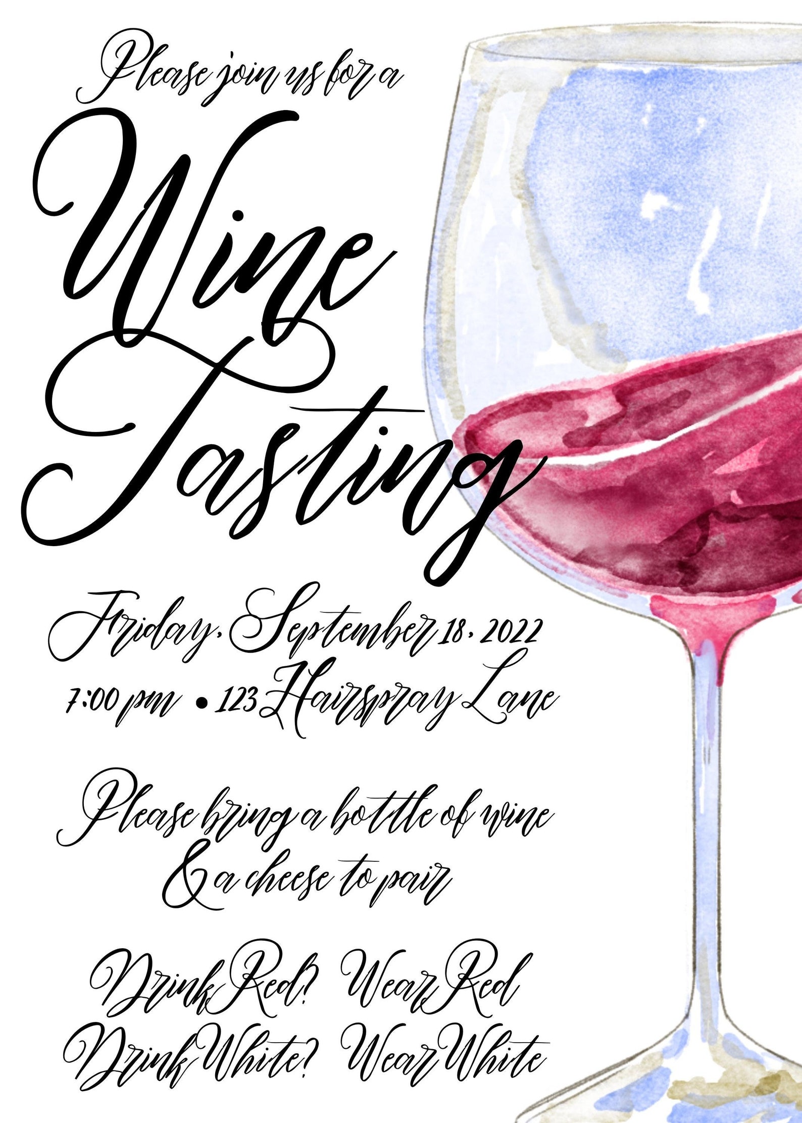 Wine Tasting Invitation, Wine Night, INSTANT DOWNLOAD (with Canva) - Etsy