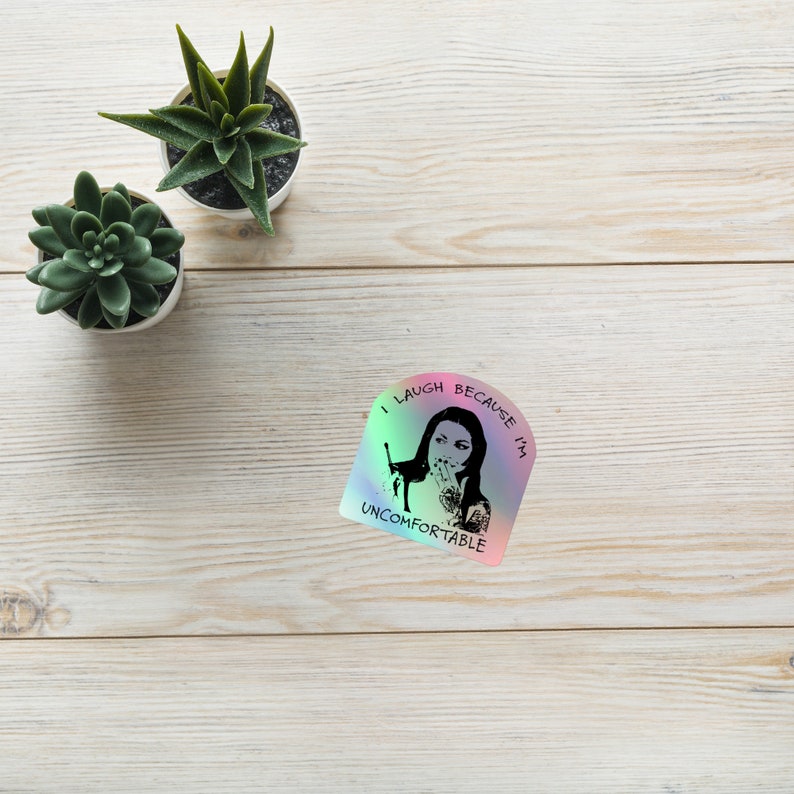Bailey Sarian I Laugh Because I'm Uncomfortable Holographic Stickers - Etsy