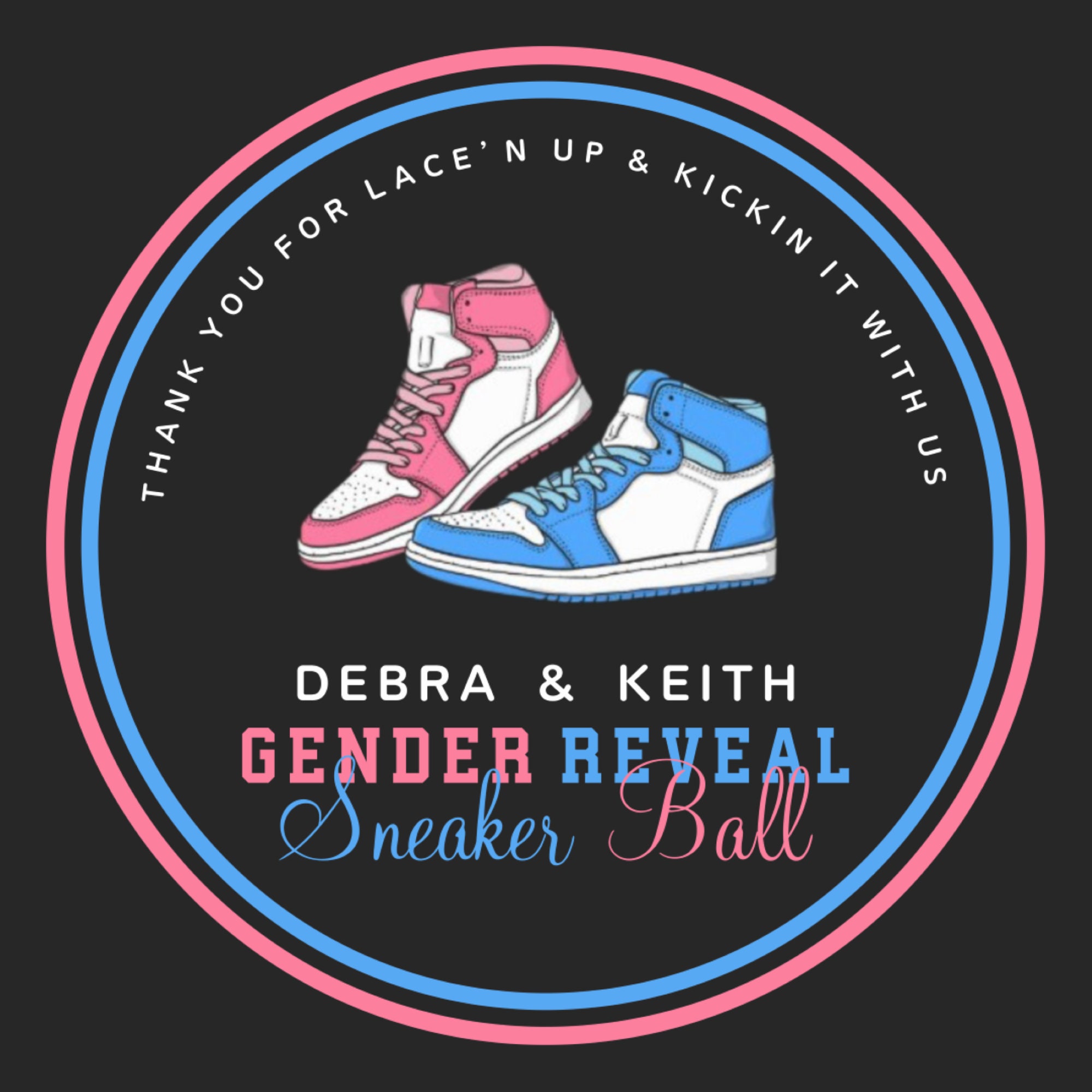 GENDER REVEALE Invitation & Thank You Combo Delivered Fully Customized ...