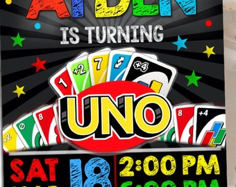UNO BIRTHDAY THEME Invitation & Thank You Combo Delivered Fully ...